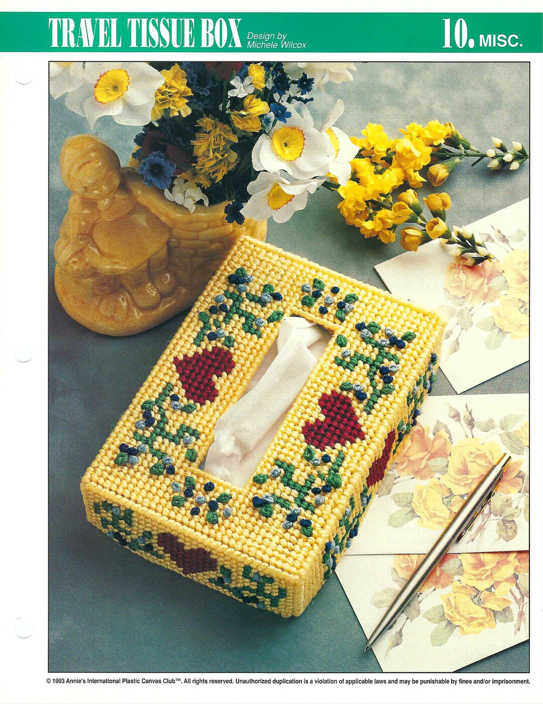 Travel Tissue Box Plastic Canvas Pattern/annie's International Pattern ...