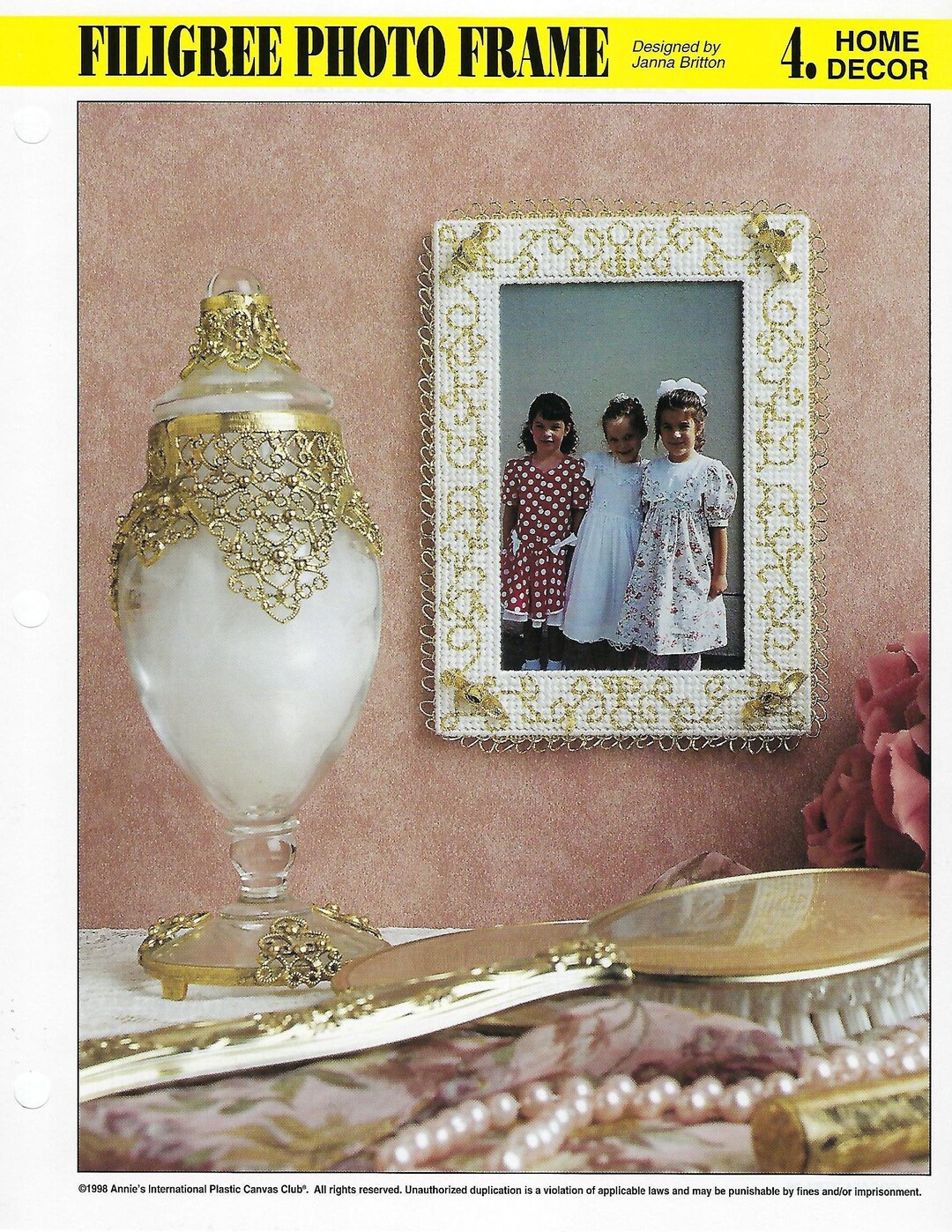 Filigree Photo Frame Plastic Canvas Pattern/home Decor/annie's ...