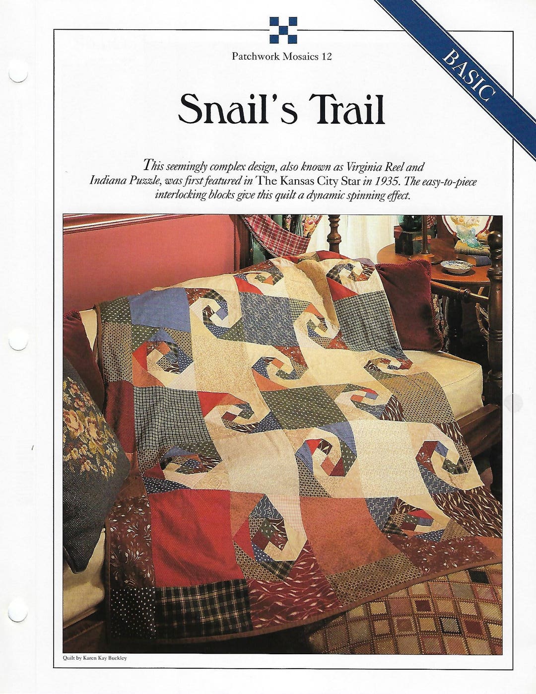 Snail's Trail Quilt Sewing Pattern/best Loved Quilt Sewing Pattern ...