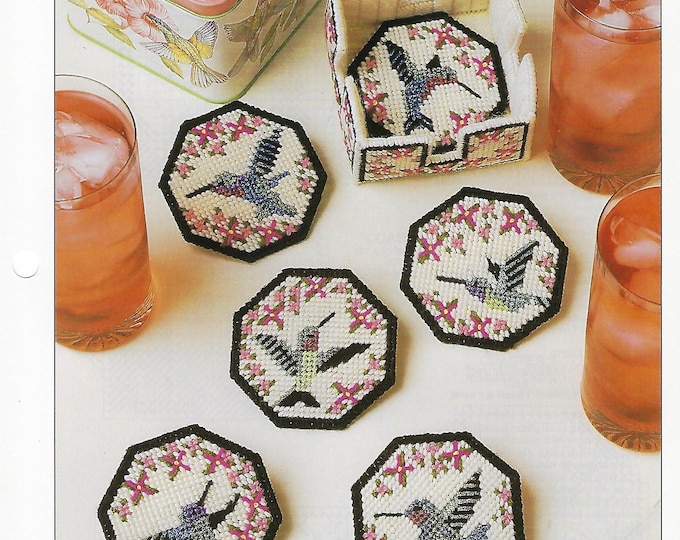 Hummingbird Coasters Plastic Canvas Pattern, Home Decor, Kitchen Decor ...