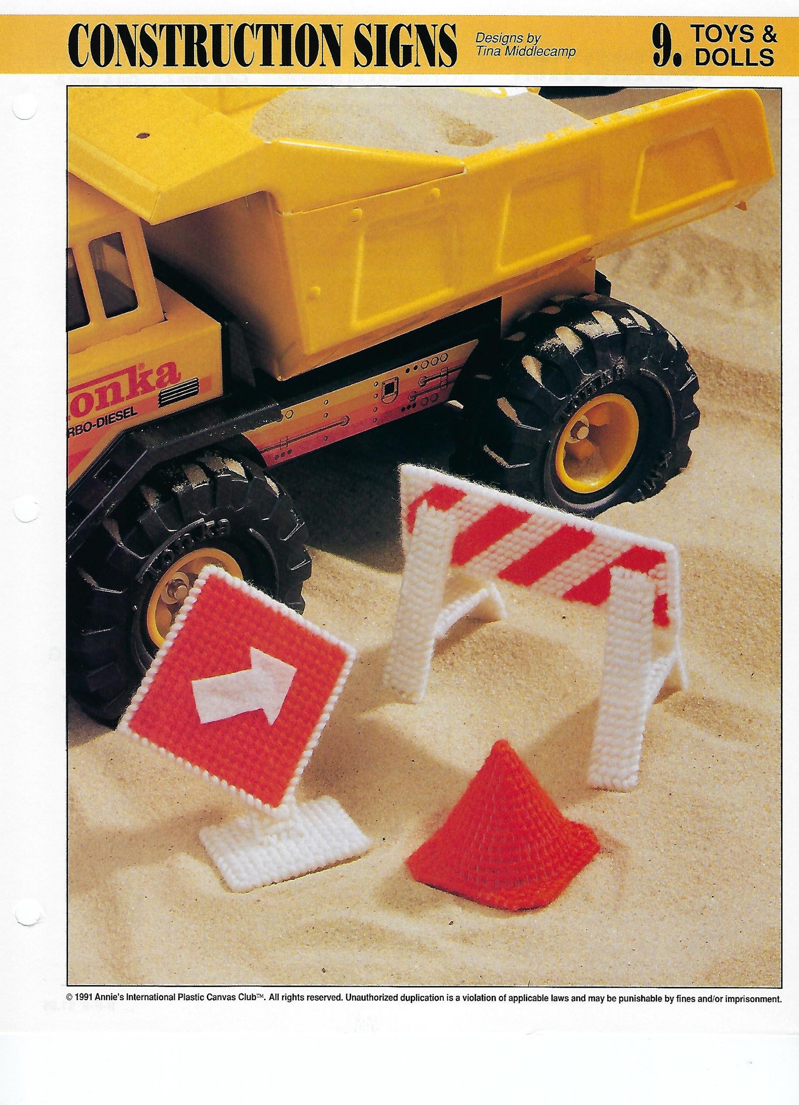 Construction Signs Plastic Canvas Pattern Boy's Toy | Etsy