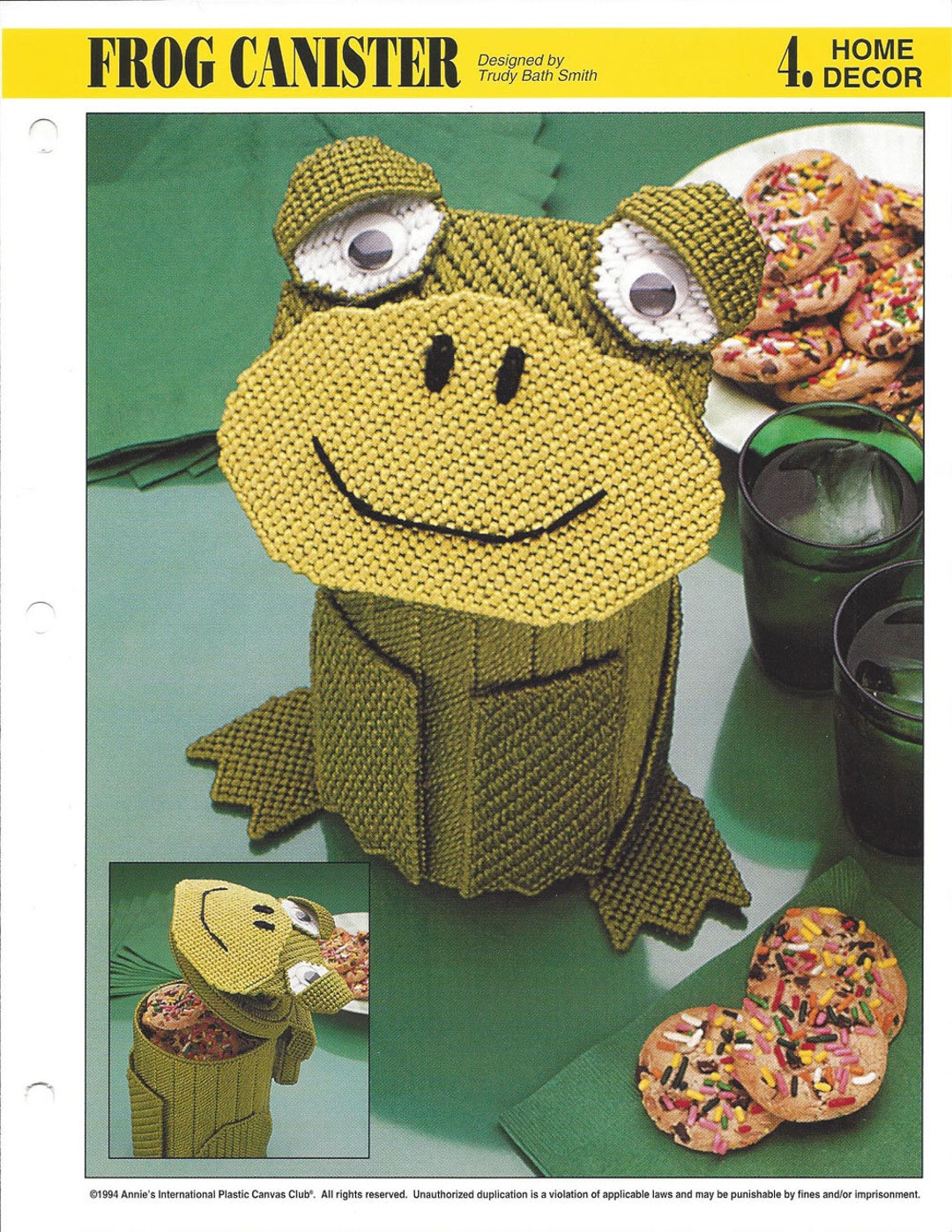 Frog Canister Plastic Canvas Pattern/annie's International Plastic ...