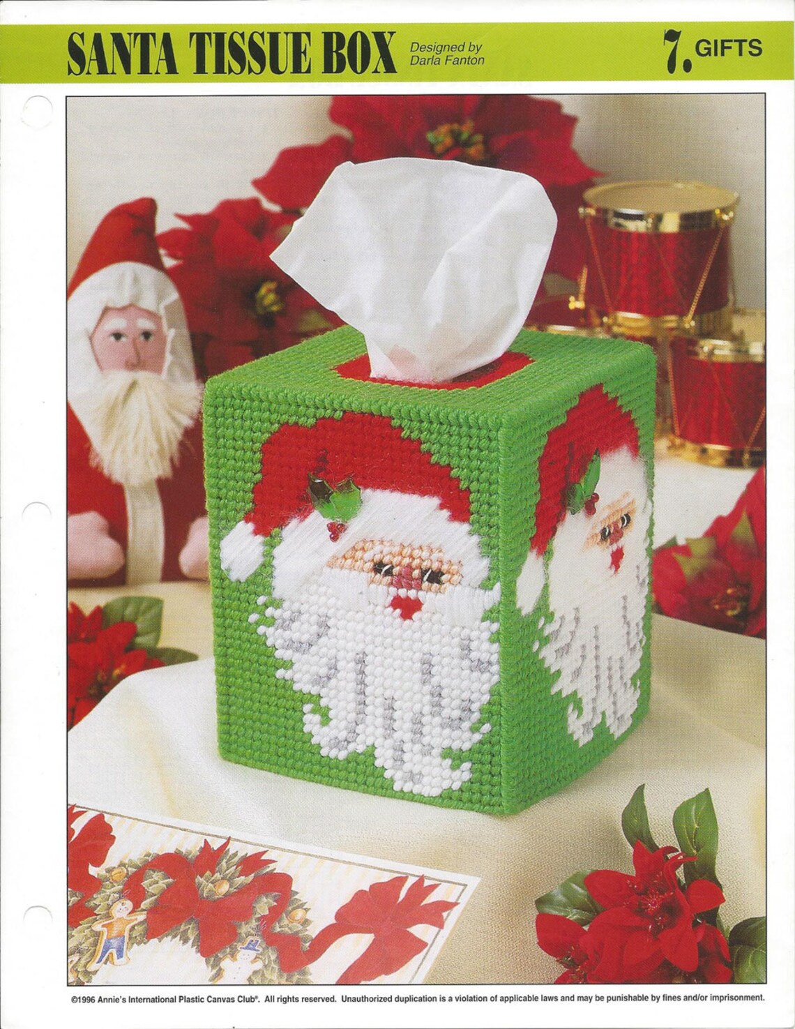 Santa Tissue Box Plastic Canvas Pattern Christmas Home Decor - Etsy