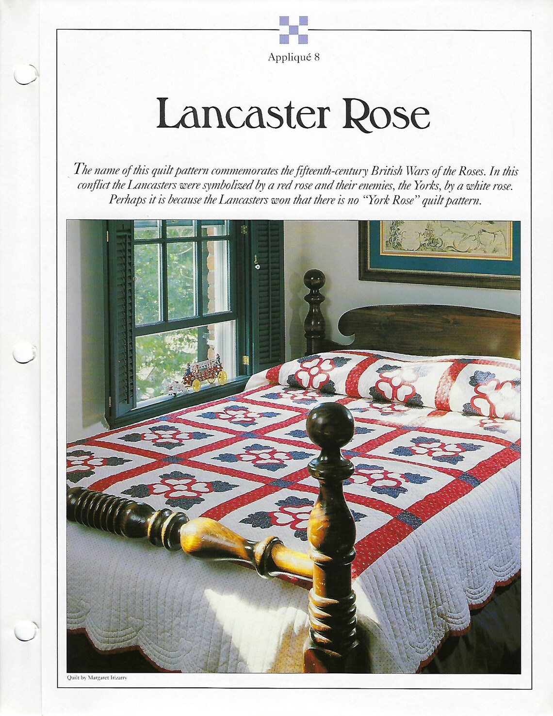 Lancaster Rose Quilt Pattern Best Loved Quilts Vintage | Etsy