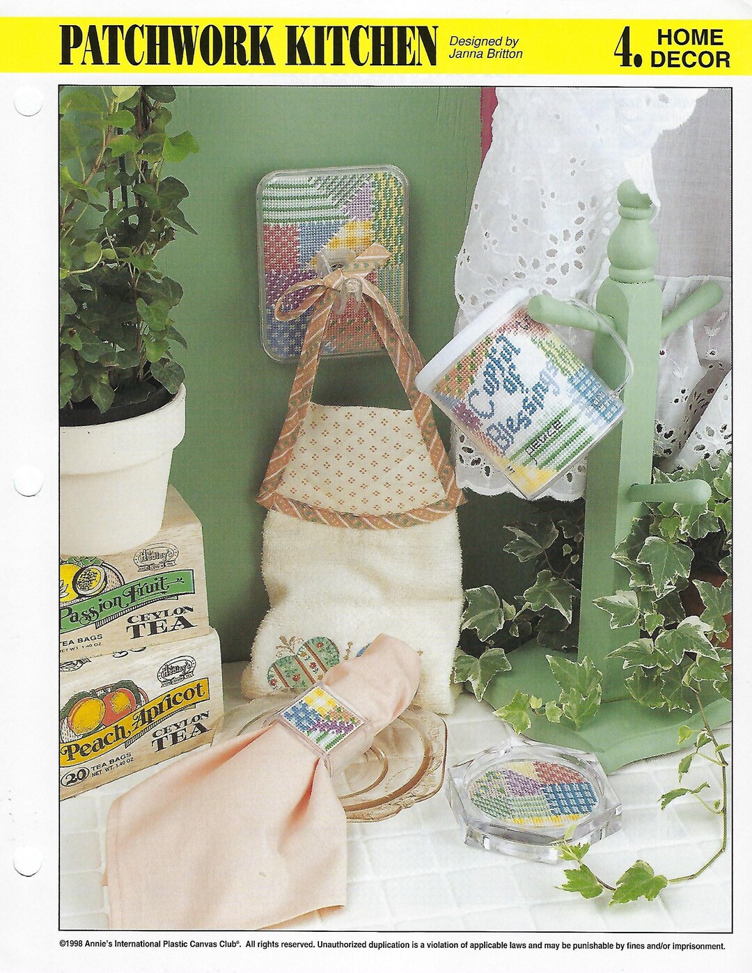 Patchwork Kitchen Plastic Canvas Pattern/annie's International Pattern ...