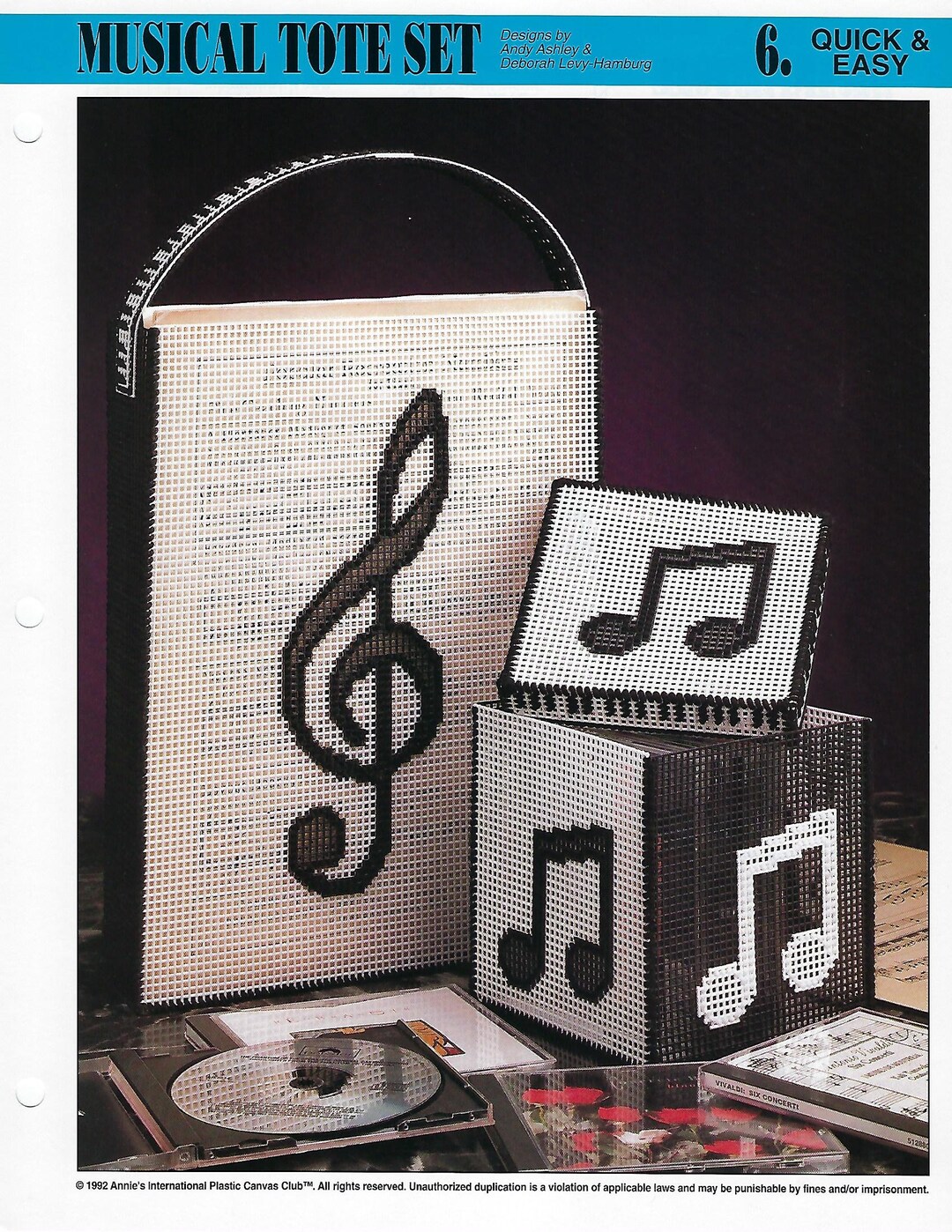 Musical Tote Set Plastic Canvas Pattern/annie's International Plastic ...
