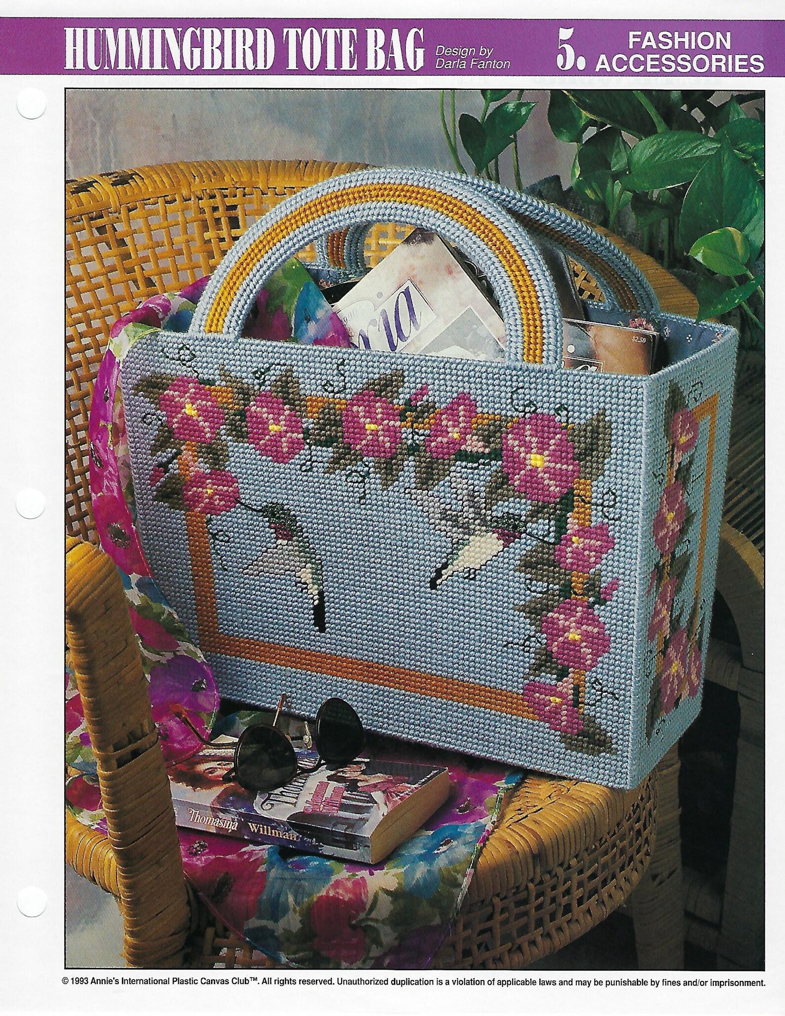 Hummingbird Tote Bag Plastic Canvas Pattern Women's - Etsy