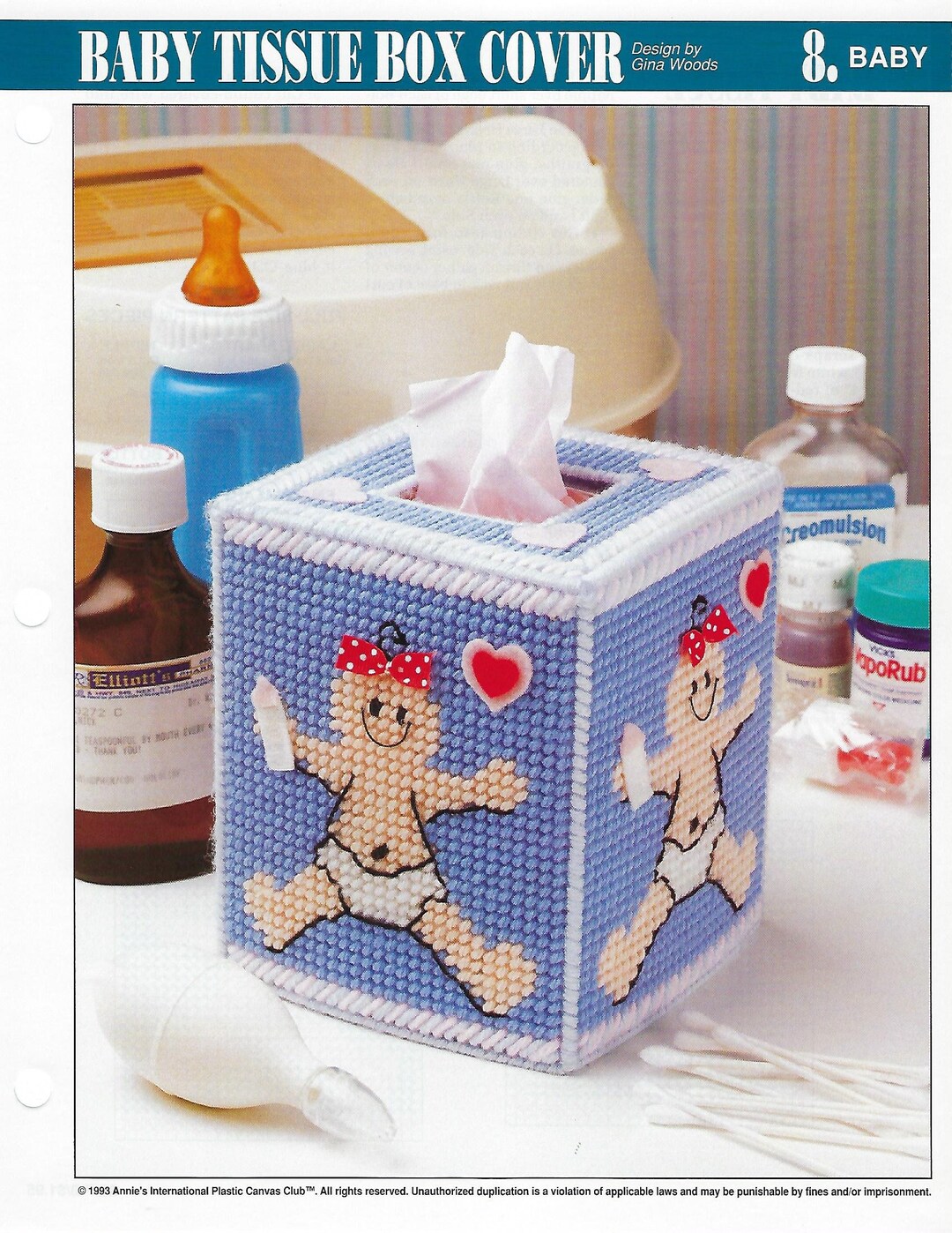 Baby Tissue Box Cover Plastic Canvas Pattern/annie's International ...
