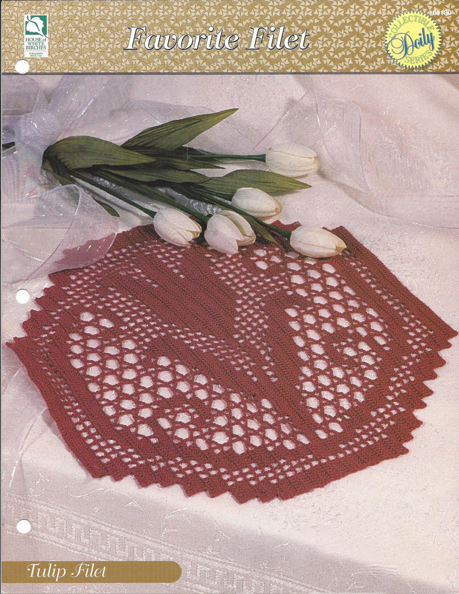 Tulip Filet Crochet Doily Pattern/house of White Birches - Etsy