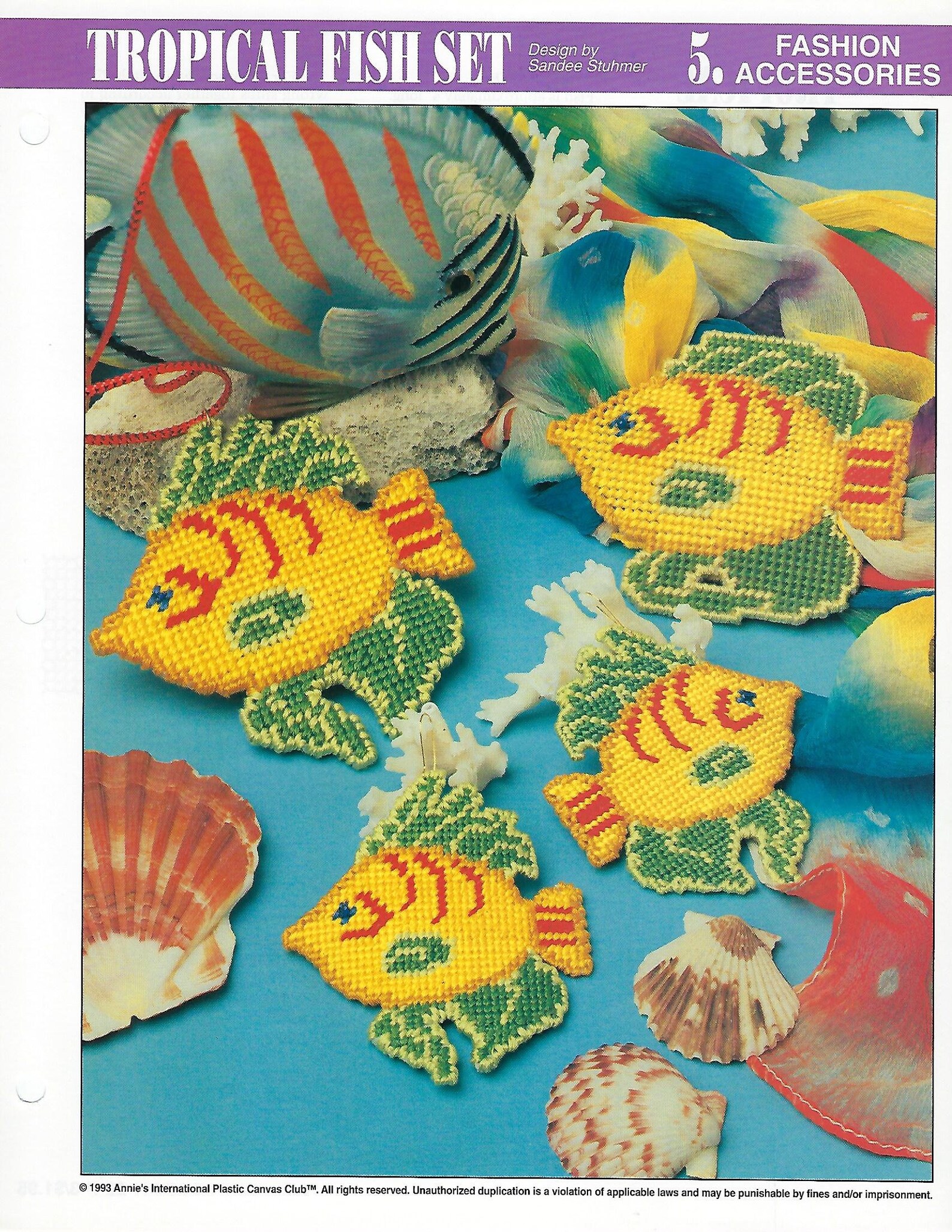 Tropical Fish Set Plastic Canvas Pattern Fashion Accessories - Etsy