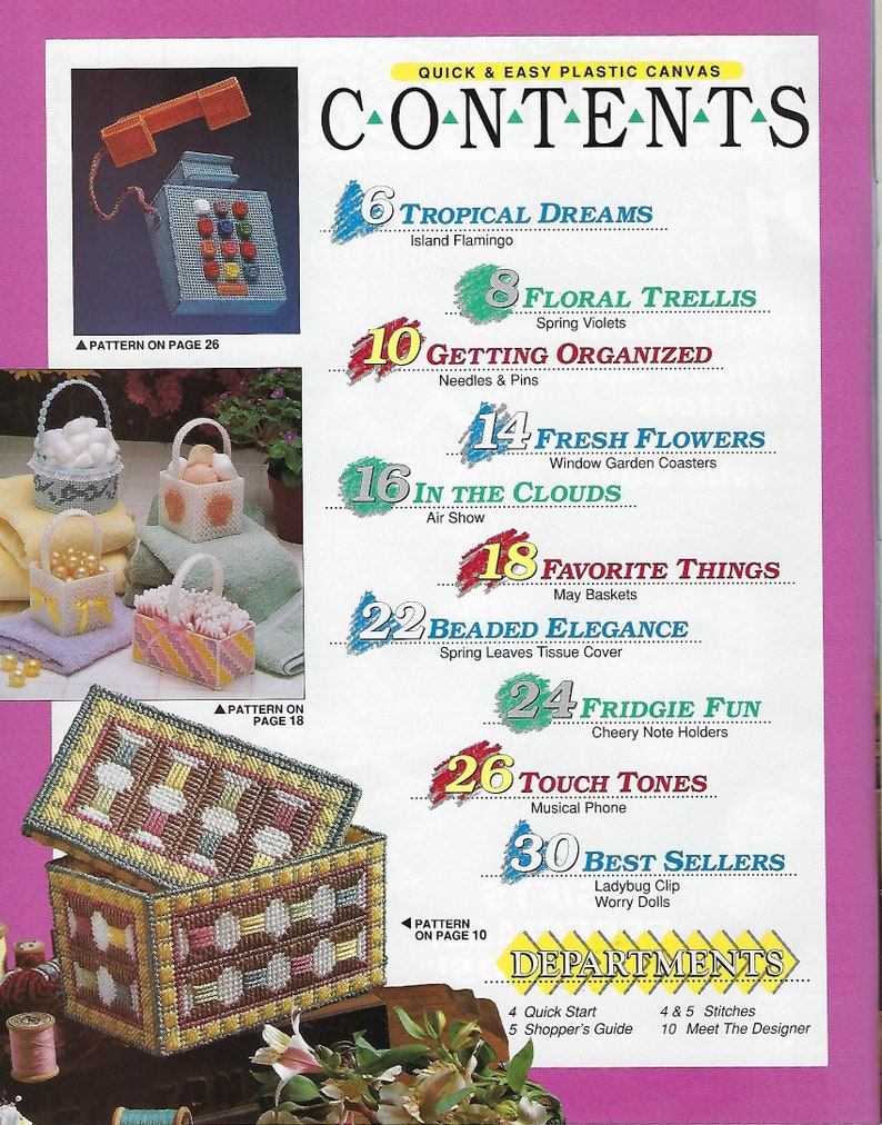 Quick & Easy Plastic Canvas Magazine April/may 1992 Issue - Etsy