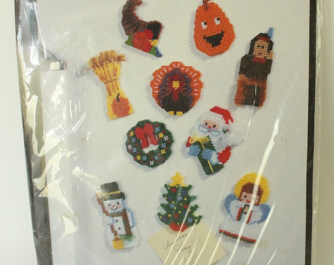 Holiday Magnet Set Plastic Canvas Pattern Kit - Bucilla Corporation - Etsy