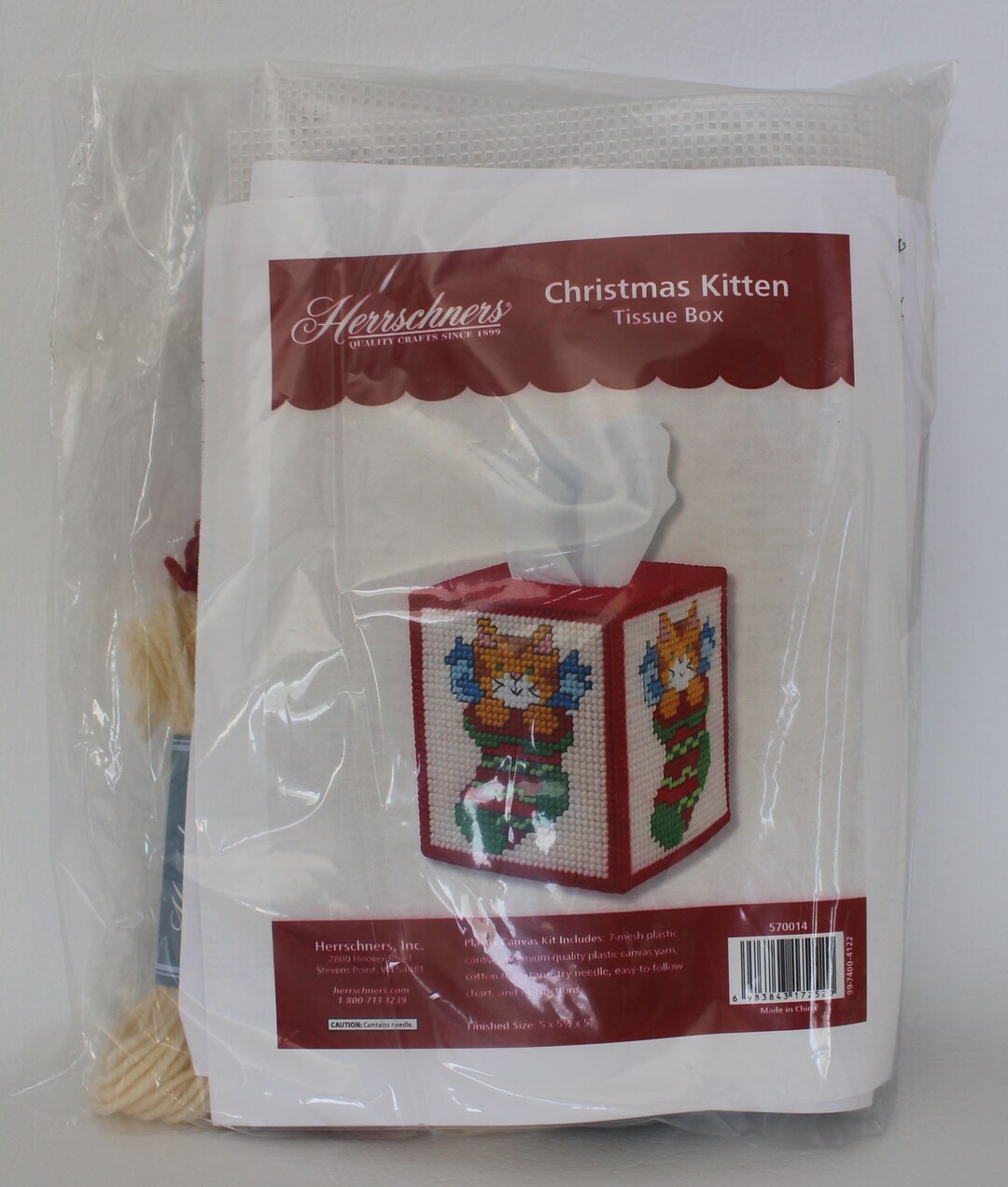 Christmas Kitten - Plastic Canvas Pattern Kit - Herrschners, Inc. - Etsy