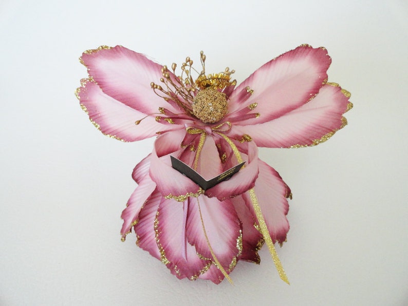 Flower Angel Mauve & Light Pink With Gold Glitter Gift - Etsy