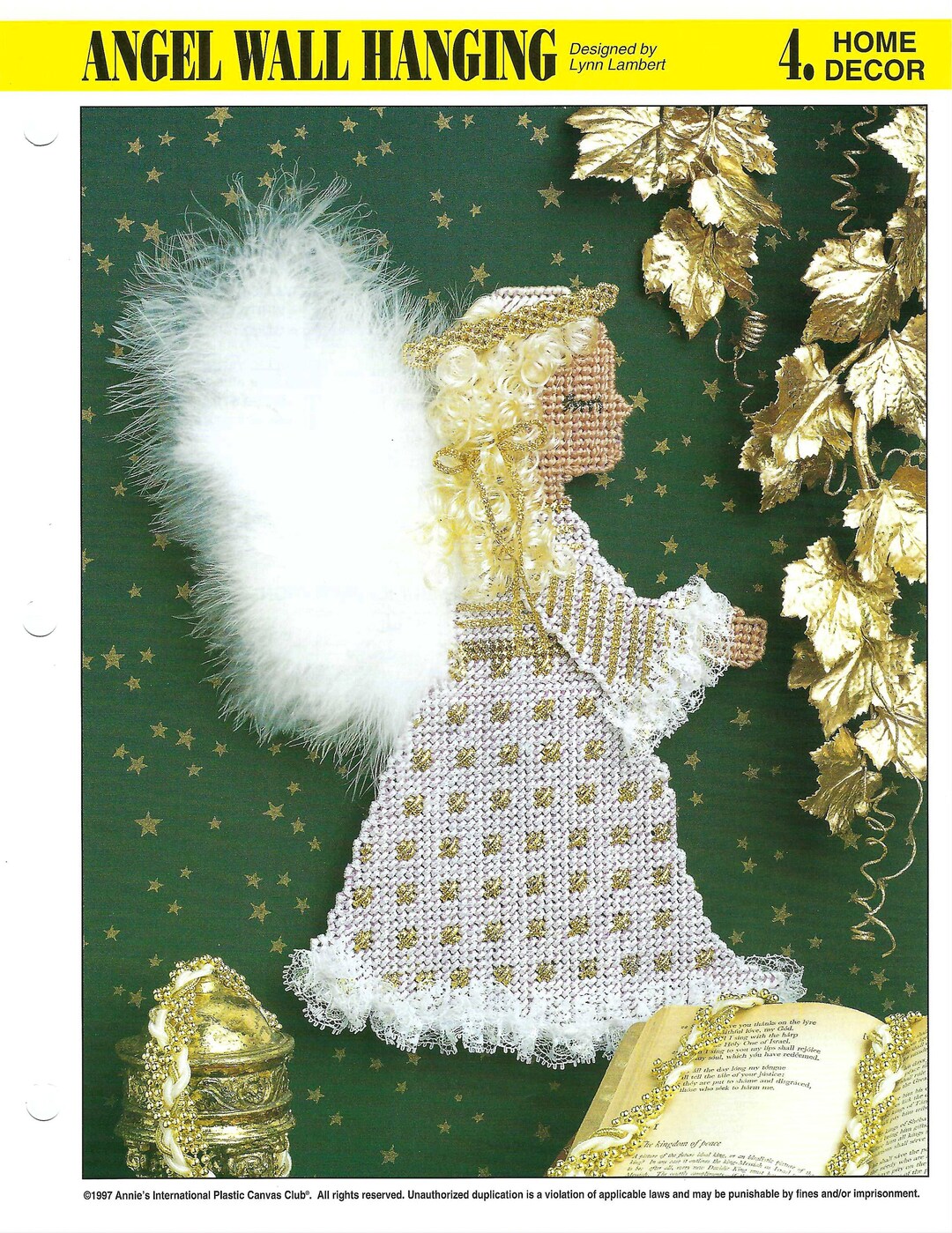 Angel Wall Hanging Plastic Canvas Pattern/annie's International Plastic ...