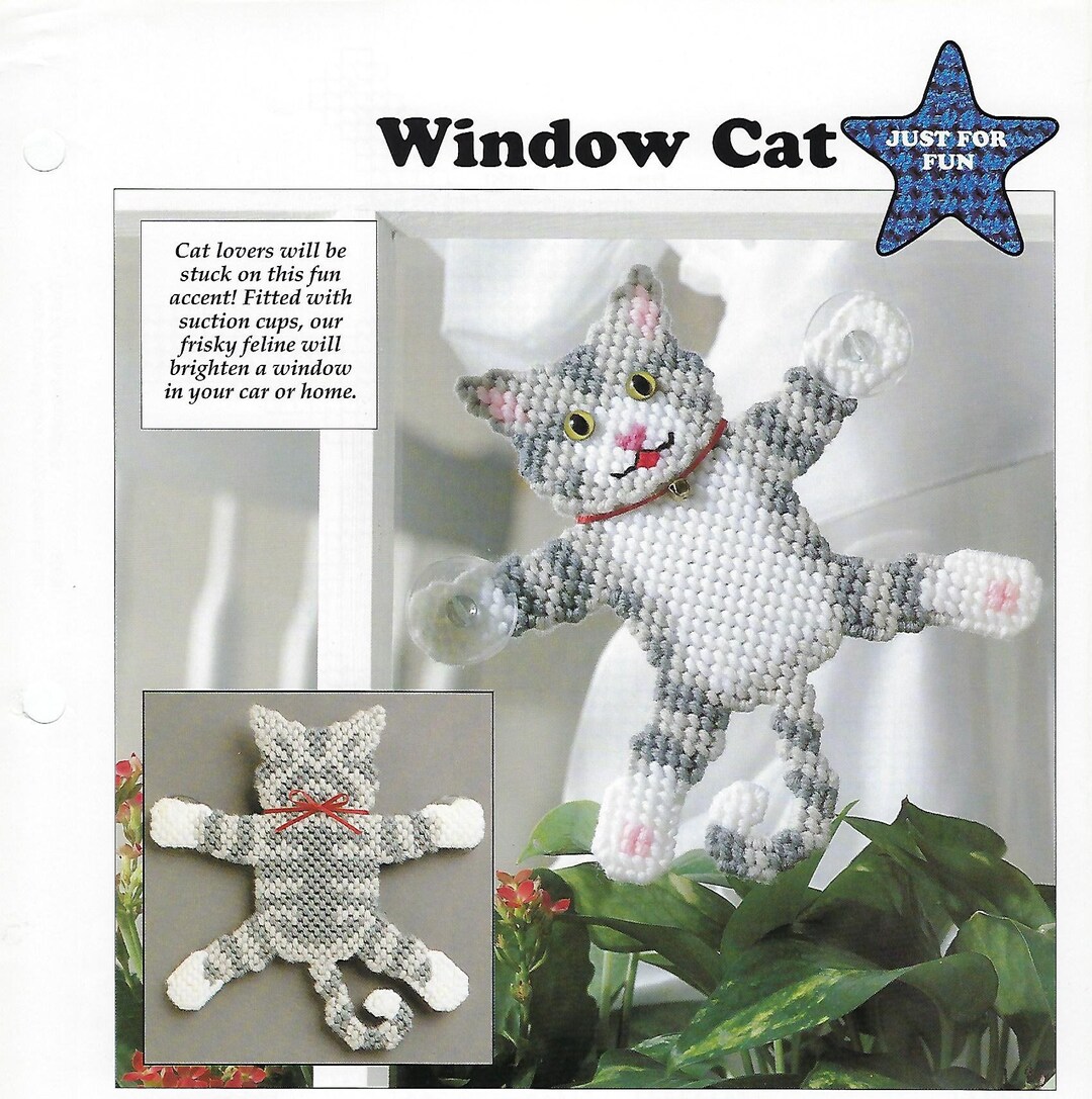 Window Cat Plastic Canvas Pattern/leisure Arts All Stars - Etsy