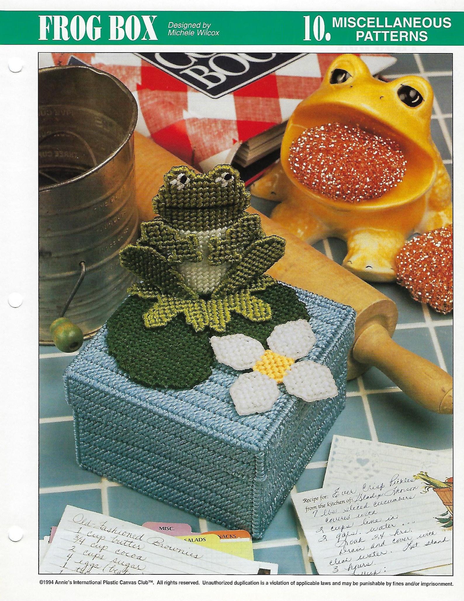 Frog Box Plastic Canvas Pattern Annie's International - Etsy