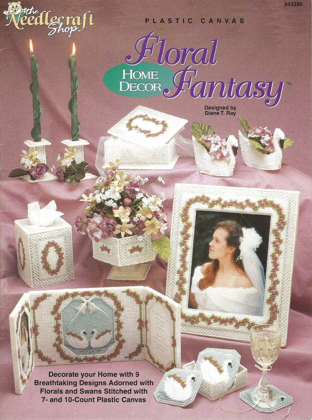 Floral Fantasy Home Decor Plastic Canvas Pattern Book/the Needlecraft ...