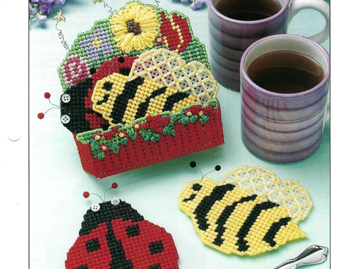 Flower Box & Coasters Plastic Canvas Pattern - Annie's International - Etsy