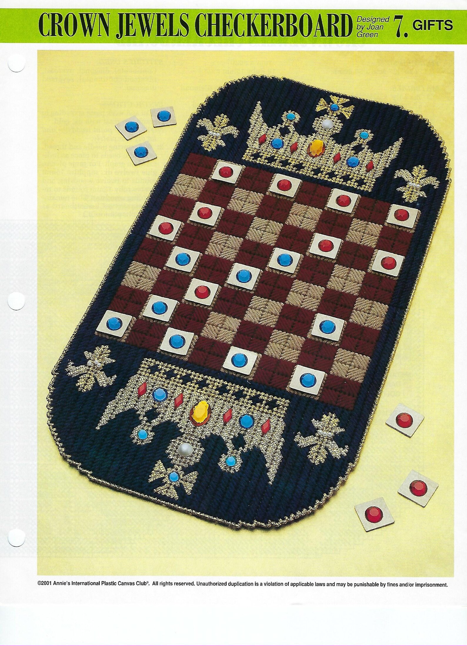 Crown Jewels Checkerboard Plastic Canvas Pattern Game Board - Etsy