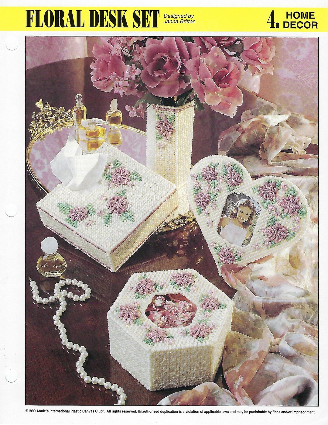Floral Desk Set Plastic Canvas Pattern/annie's International Pattern ...