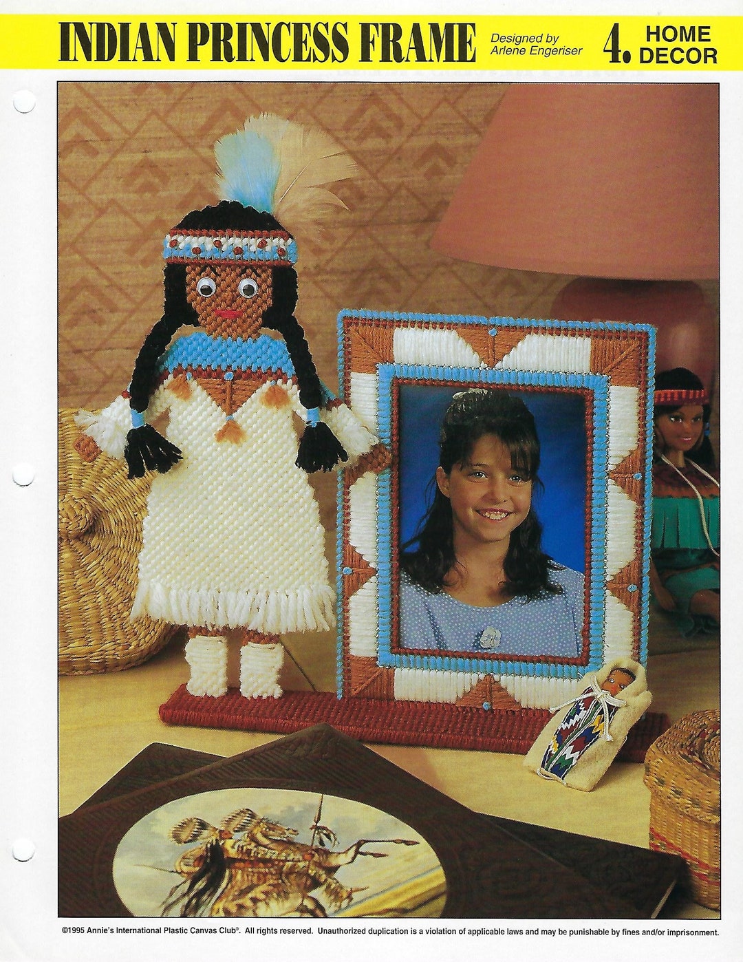 Indian Princess Frame Plastic Canvas Pattern Annie's International Club ...