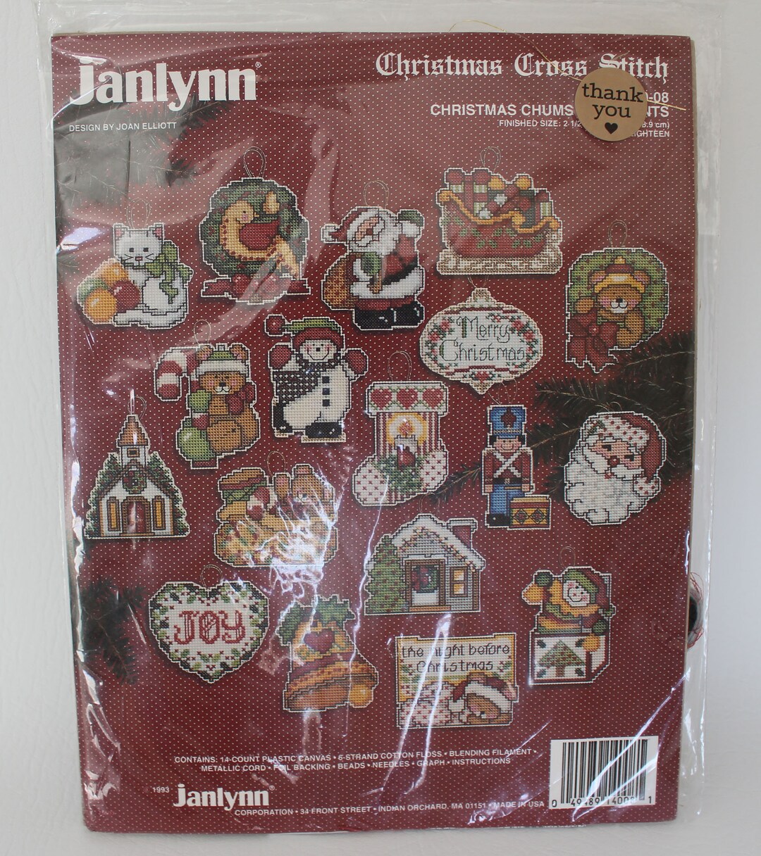 Christmas Chums Ornaments Cross Stitch Pattern Kit Janlynn Corporation ...