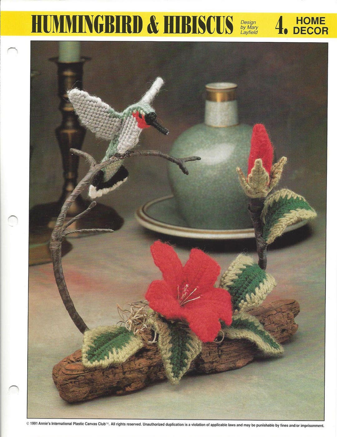 Hummingbird & Hibiscus Plastic Canvas Pattern - Annie's International ...
