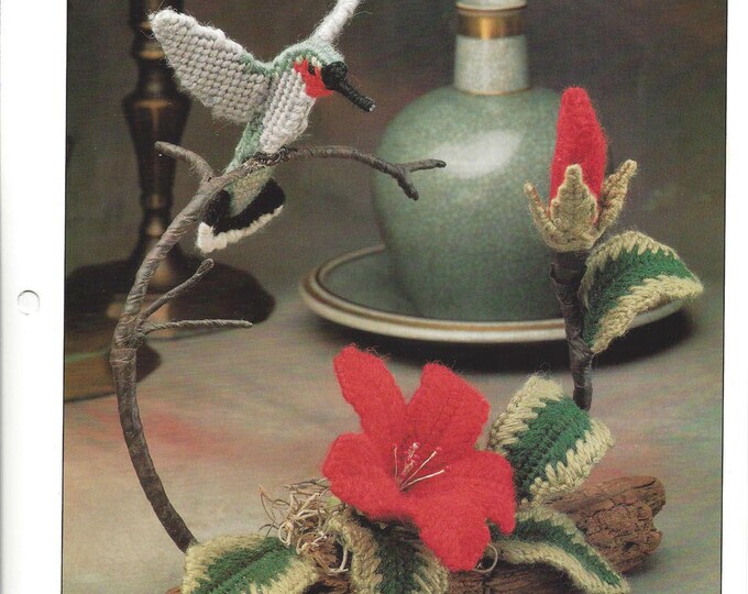 Hummingbird & Hibiscus Plastic Canvas Pattern, Home Decor, Table ...