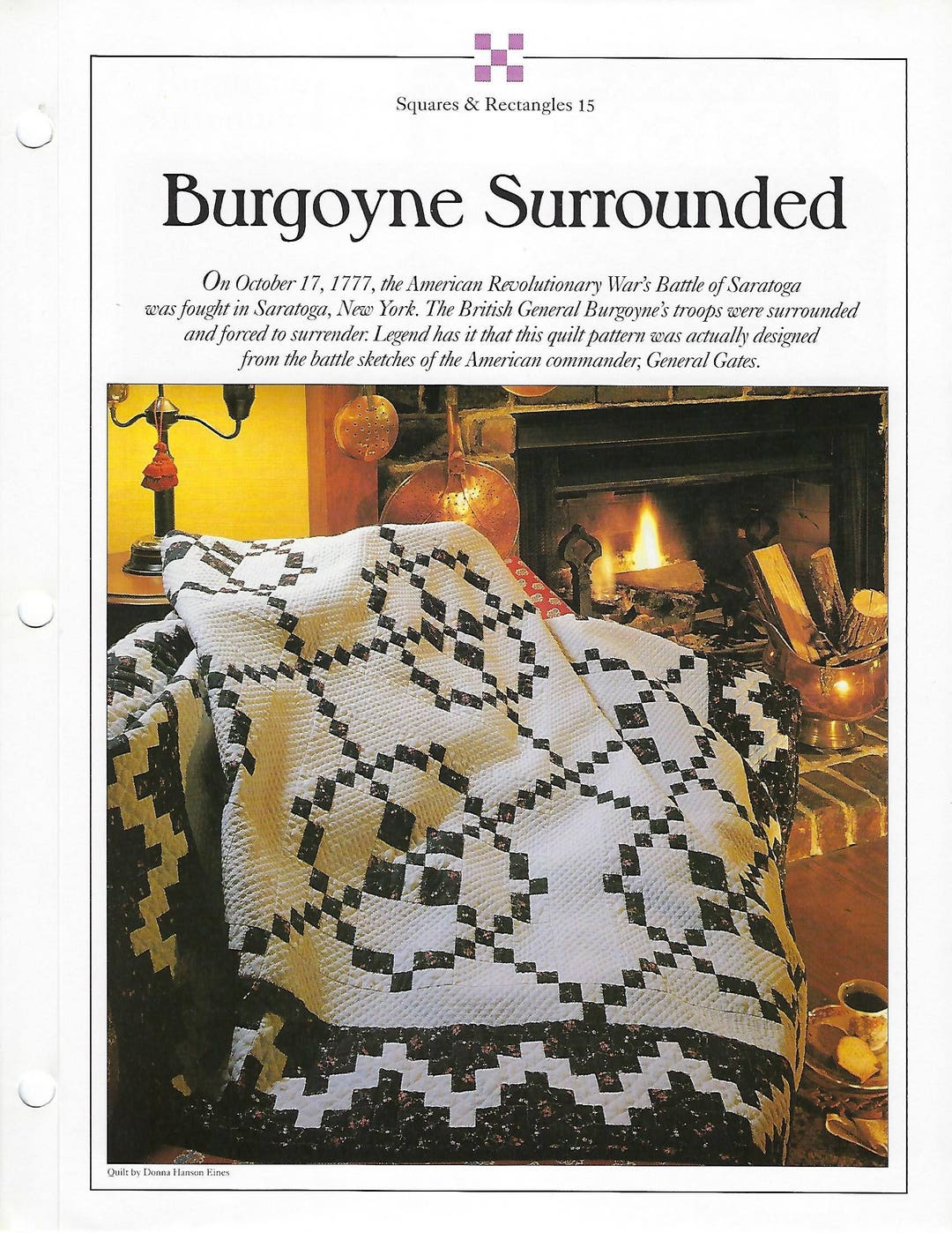 Burgoyne Surrounded Quilt Sewing Pattern/best Loved Quilt Sewing ...