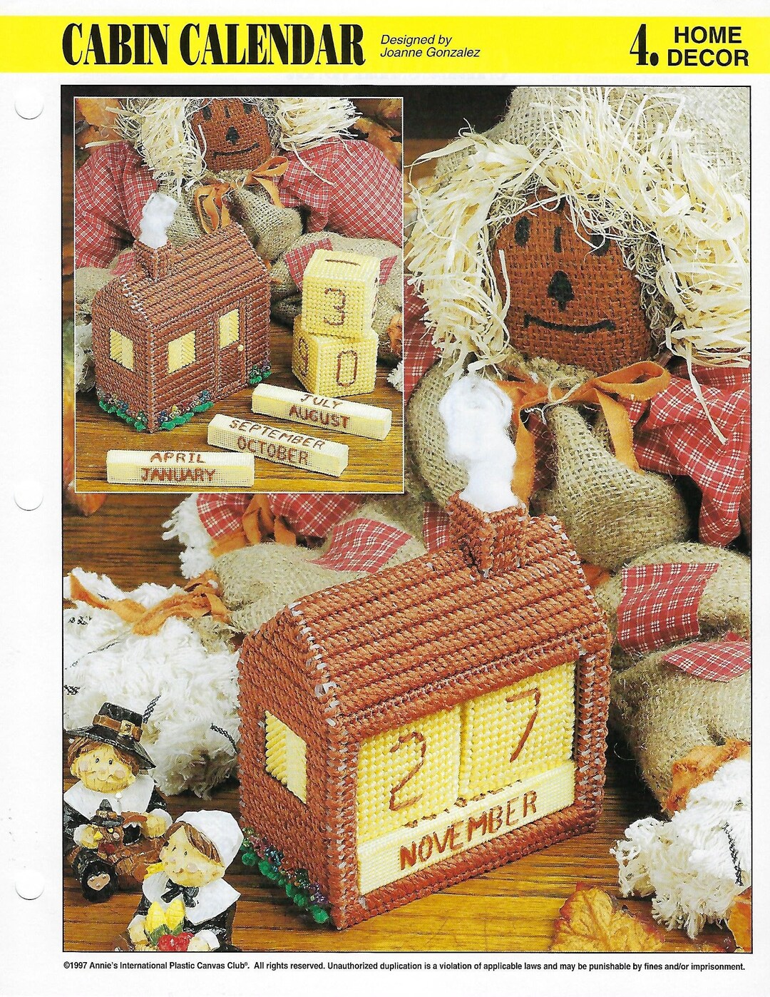 Cabin Calendar Plastic Canvas Pattern/annie's International Pattern ...
