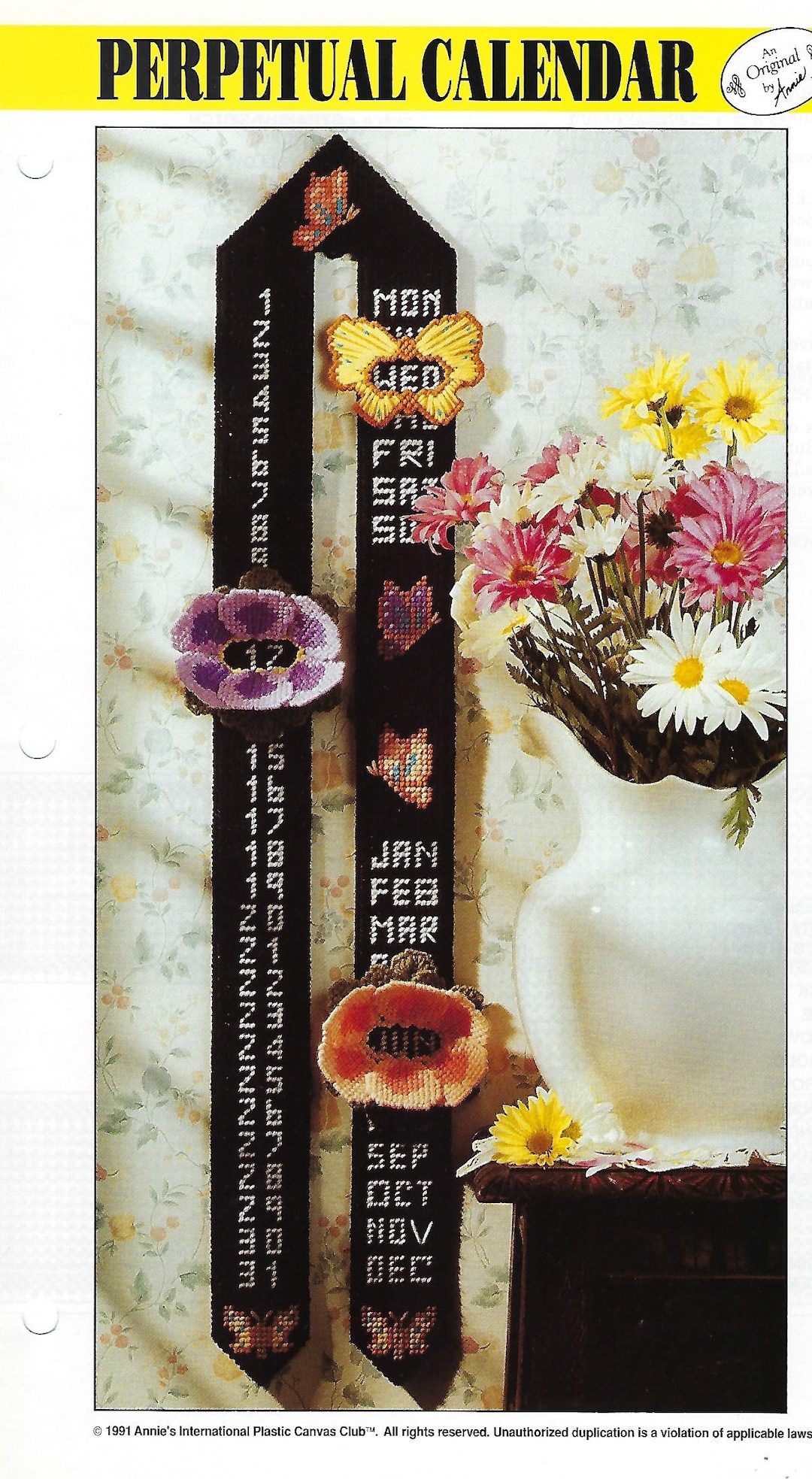 Perpetual Calendar Plastic Canvas Pattern/annie's International Plastic ...