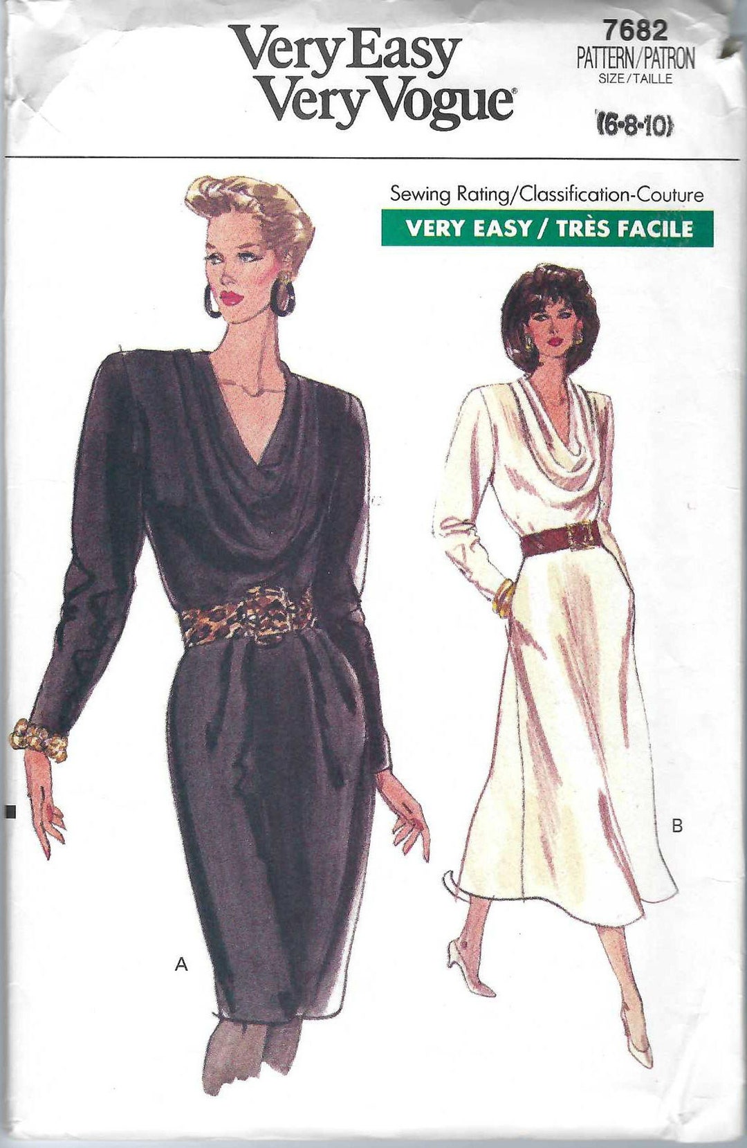 Vogue 7682 Sewing Pattern/misses Dress Sizes: 6-10/uncut Factory Folded ...