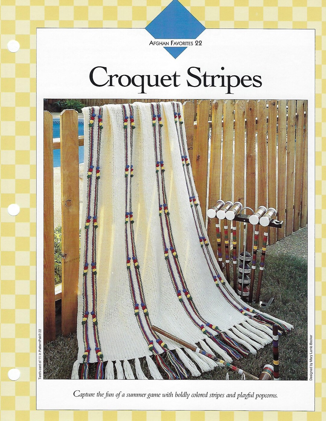 Croquet Stripes Crochet Afghan Pattern/vanna's Afghan & Crochet ...