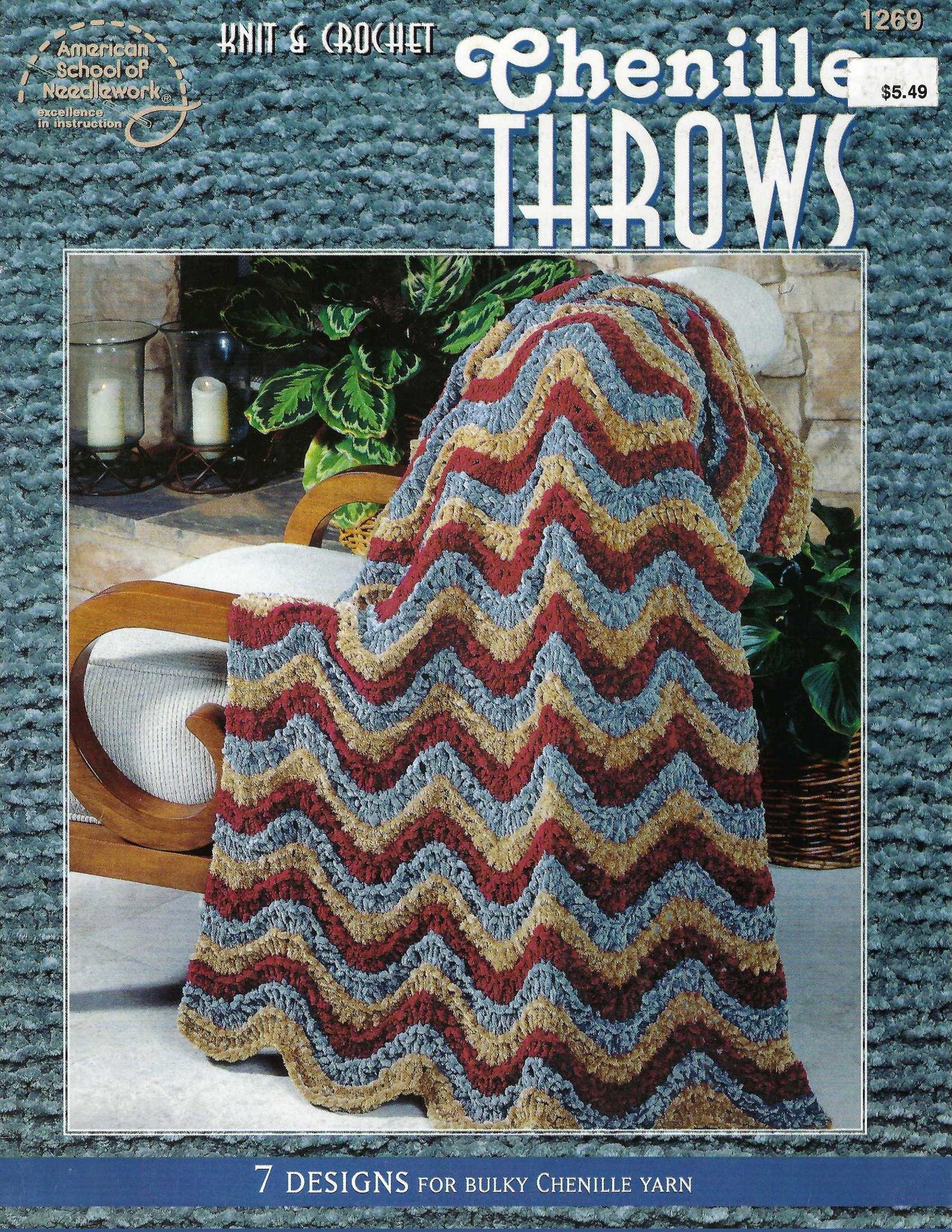 Chenille Throws Crochet & Knit Pattern Book American School - Etsy