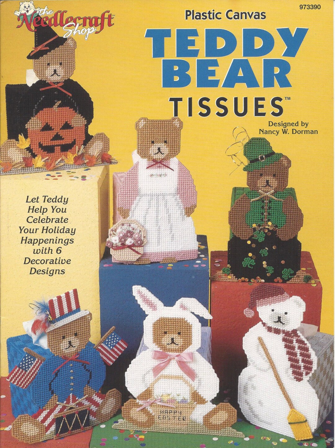 Teddy Bear Tissues Plastic Canvas Pattern Book/the Needlecraft Shop ...