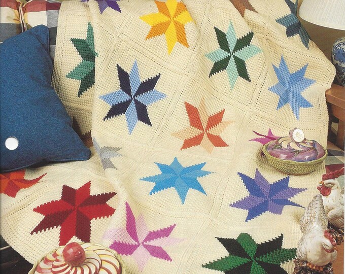 8-pointed Star Crochet Afghan Pattern - Annie's Crochet Quilt Afghan ...