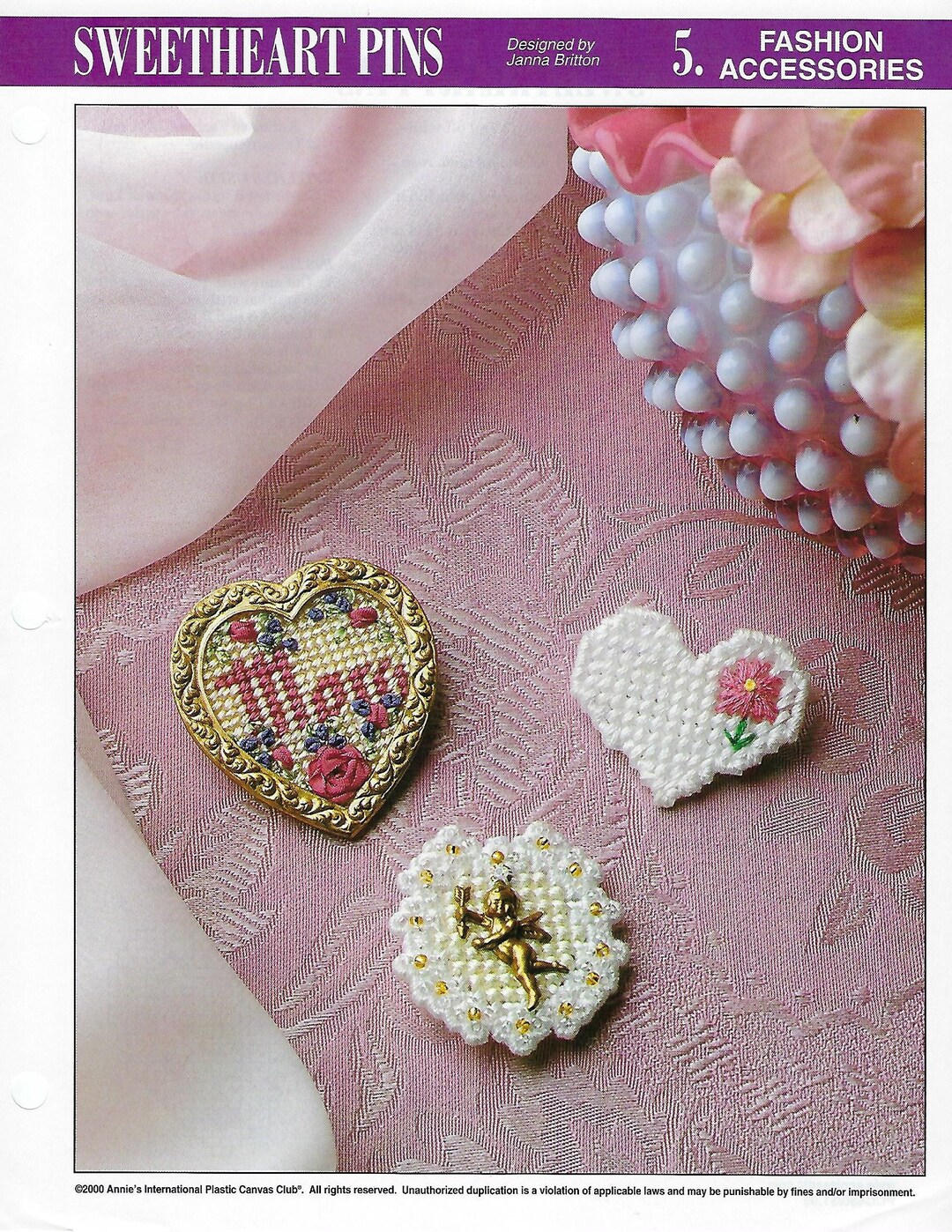 Sweetheart Pins Plastic Canvas Pattern Annie's International Club - Etsy