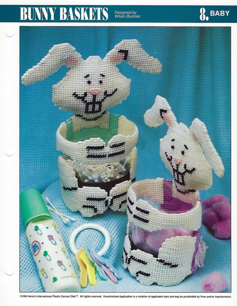 Bunny Baskets Plastic Canvas Pattern Annie's International Club - Etsy