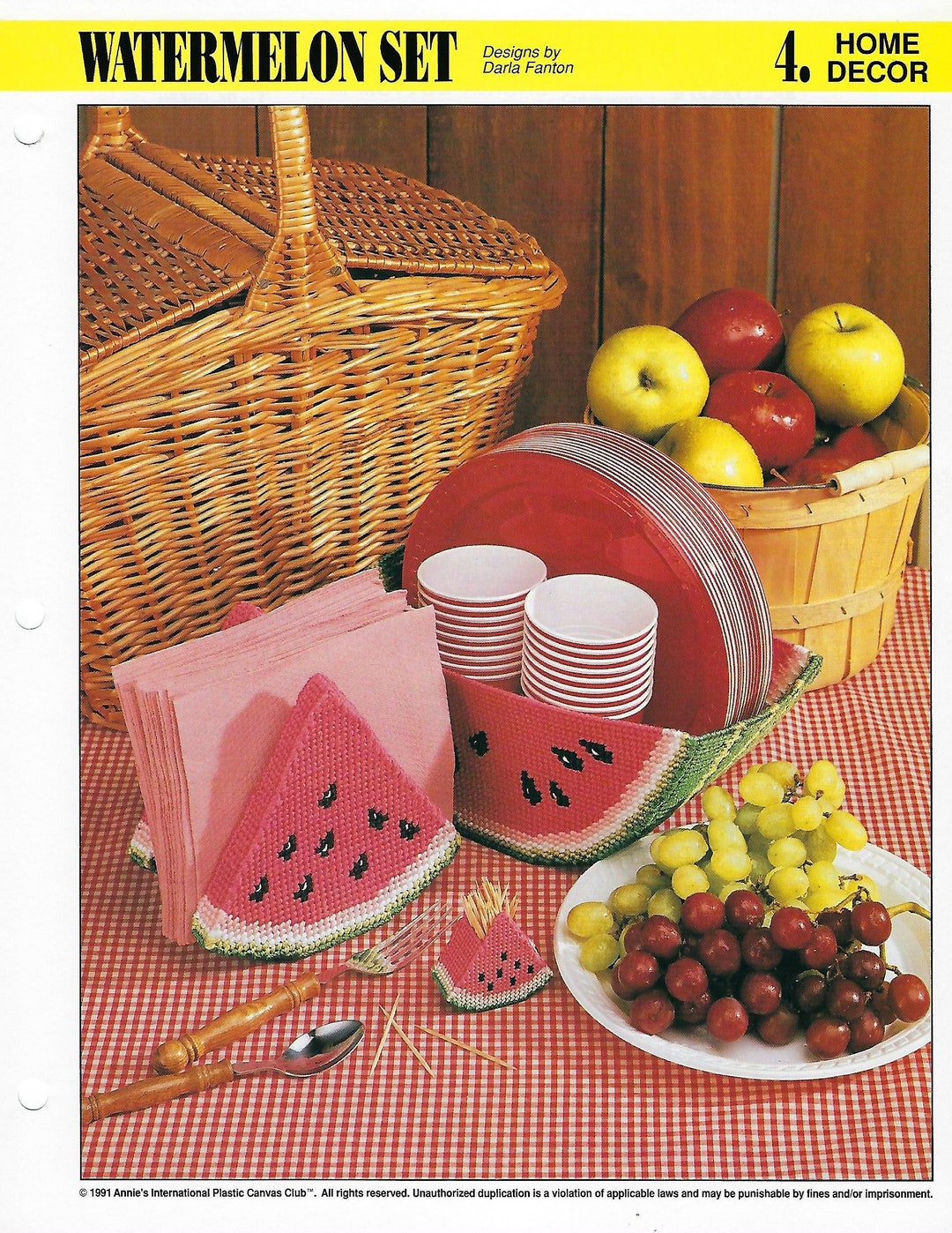 Watermelon Set Plastic Canvas Pattern - Annie's International - Etsy