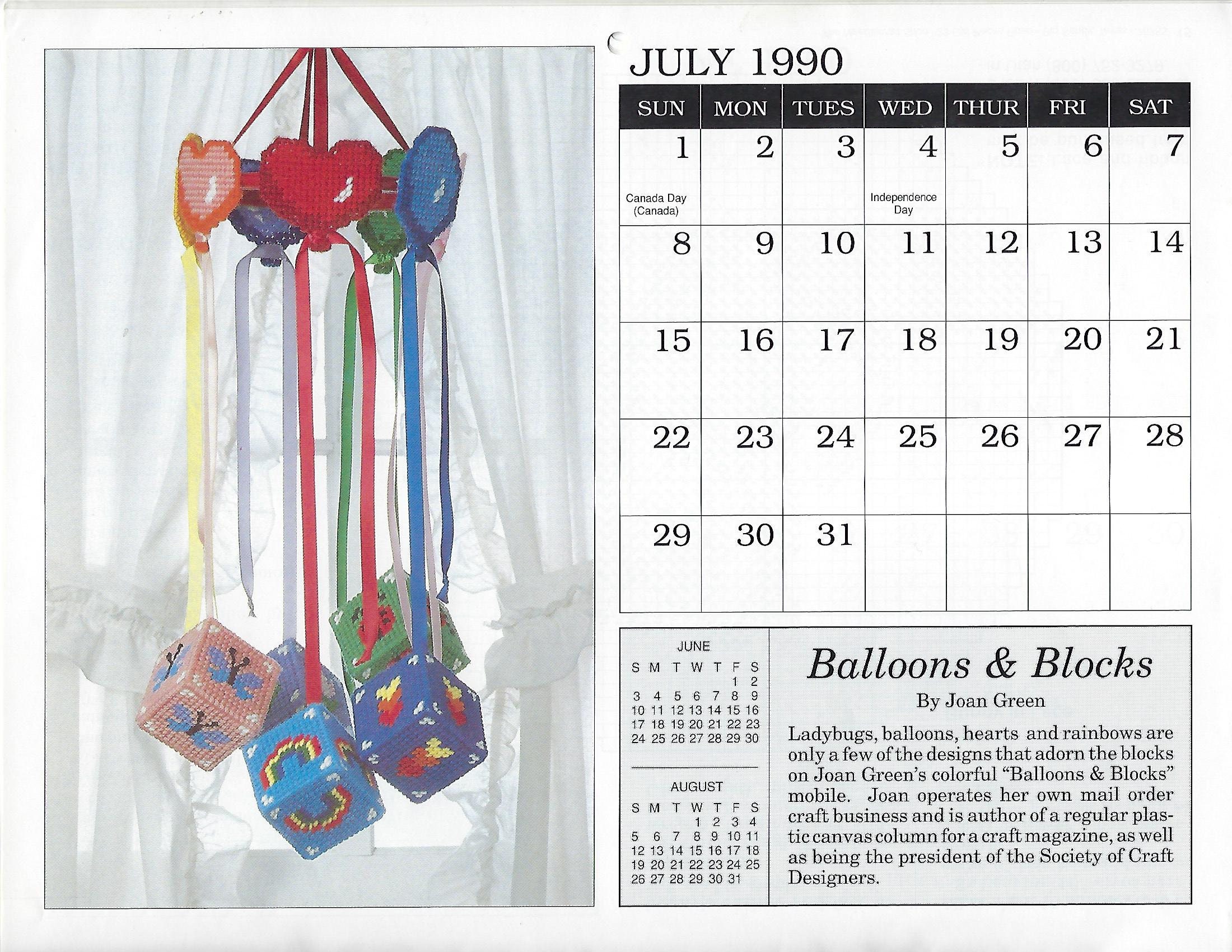 Plastic Canvas Calendar 1990 Pattern Book the Needlecraft | Etsy