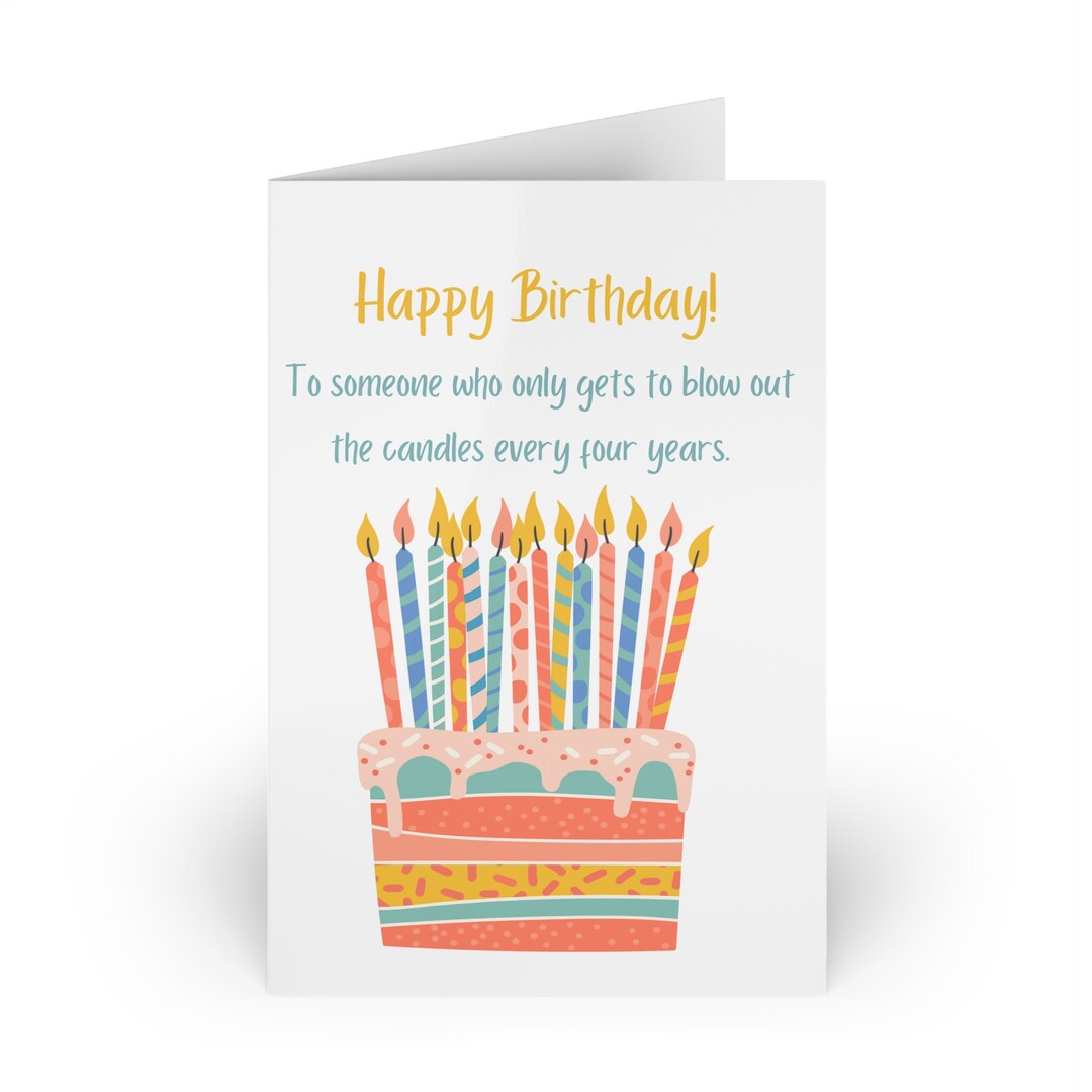 Leap Year Happy Birthday Card 4x6 Includes Envelope - Etsy