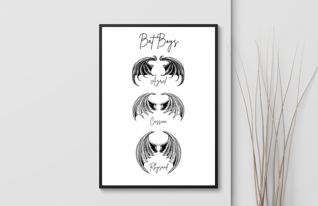 Bat Boy Wingspan Wall Art - Digital Download - ACOTAR - Etsy