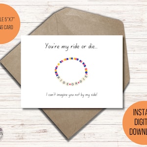 You're My Ride or Die 5x7 Card Instant Digital Download - Etsy
