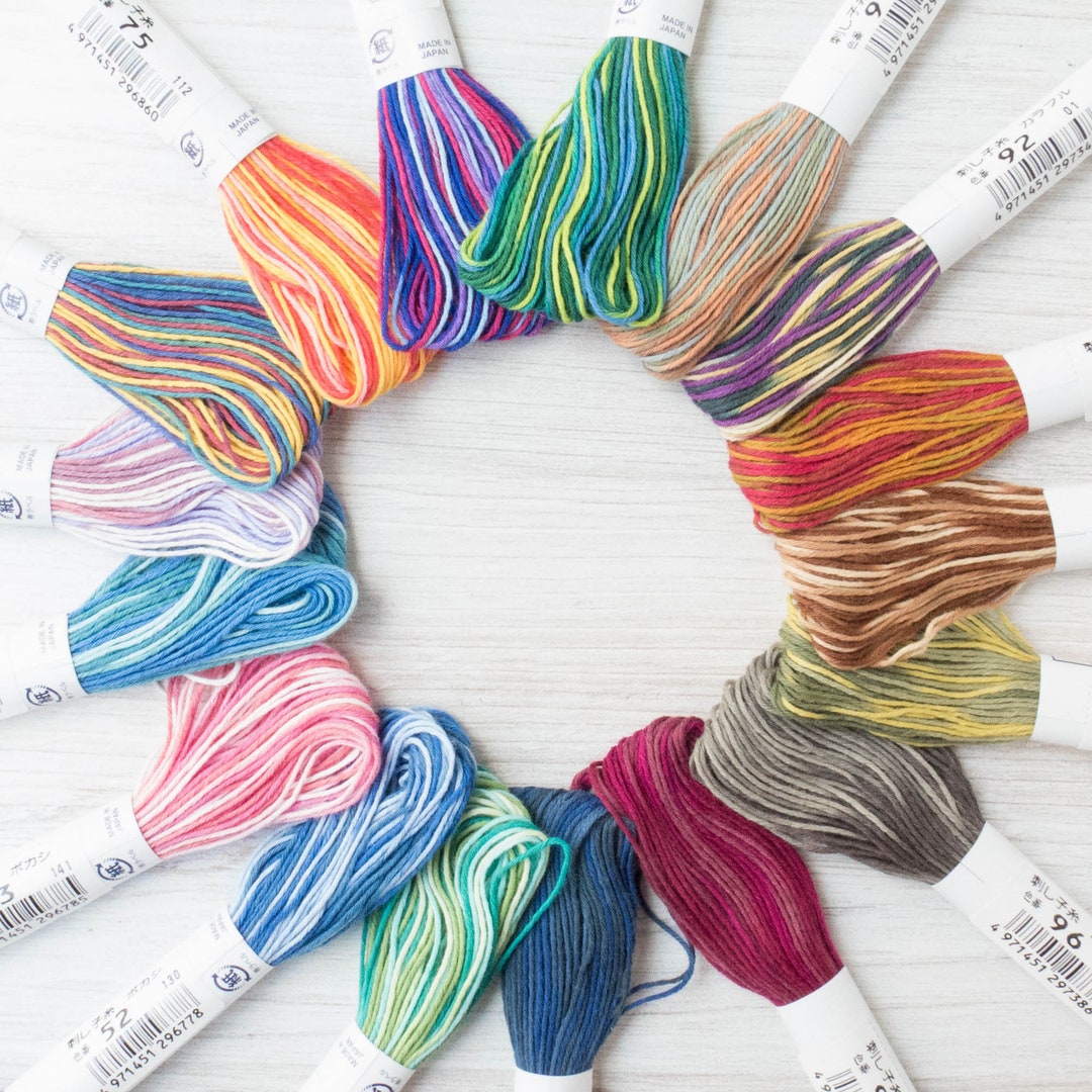 Variegated Color Sashiko Thread Set | Japanese Sashiko Thread ...