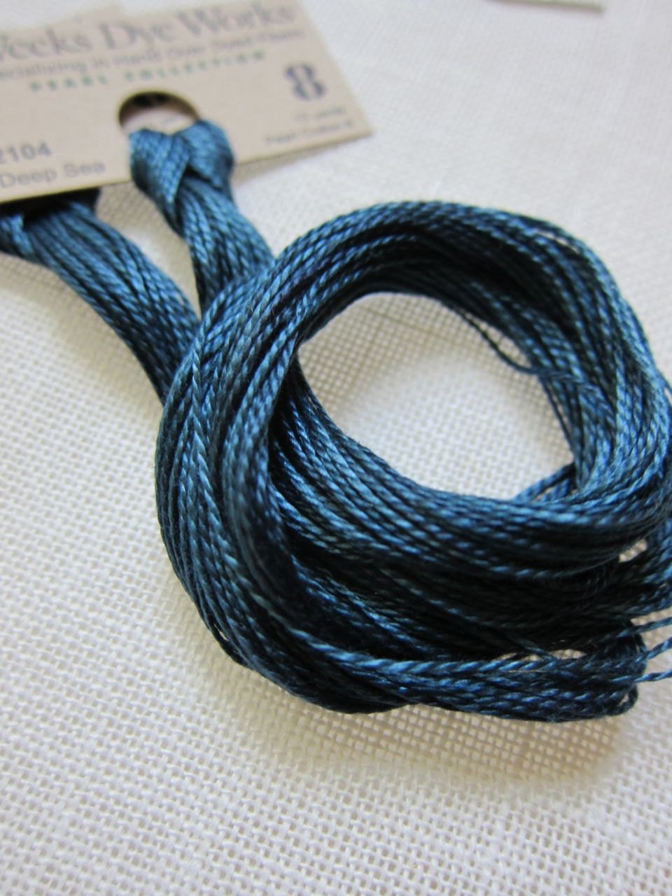 Blue Pearl Cotton Thread Weeks Dye Works Hand Over-dyed - Etsy