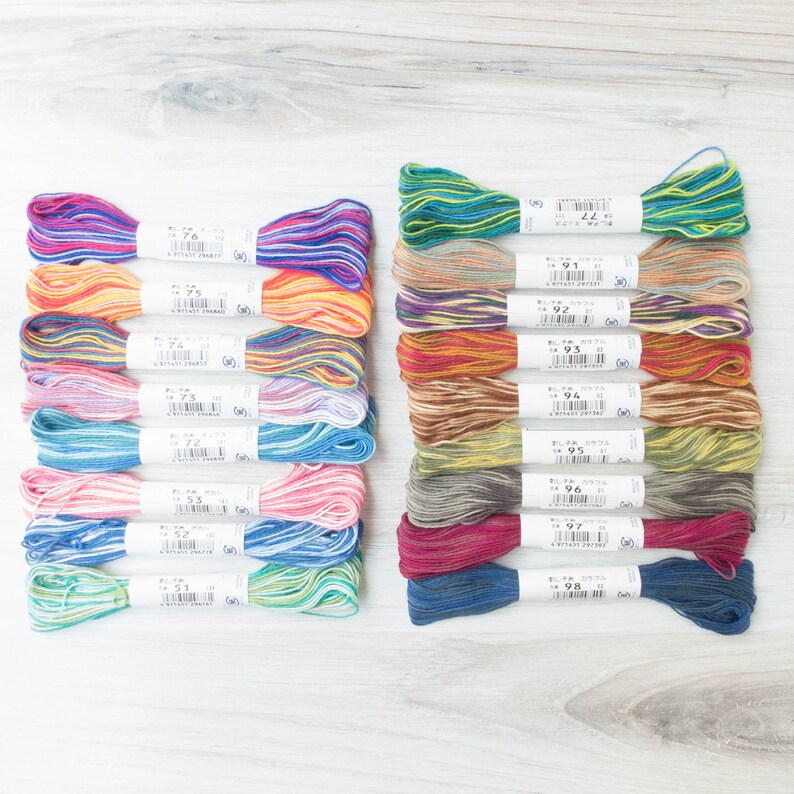 Variegated Color Sashiko Thread Set | Japanese Sashiko Thread ...