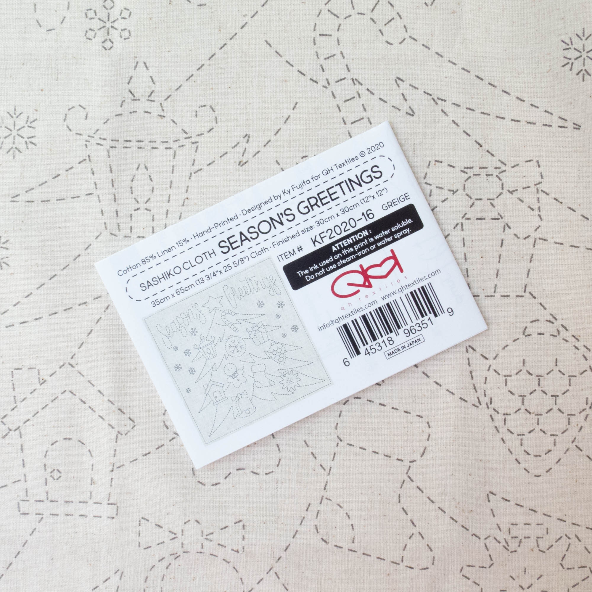 Sashiko Sampler | Pre-printed Sashiko Design on Cotton Linen Fabric ...