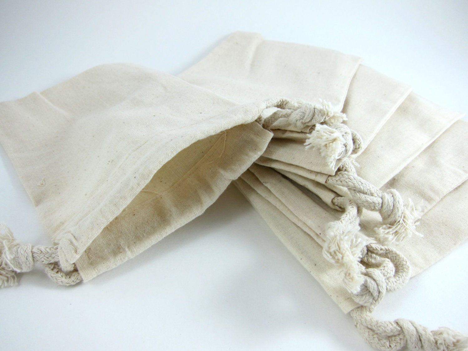 5 Medium Cotton Muslin Bags Pouches 4 by 6 Inch Gift Bags - Etsy