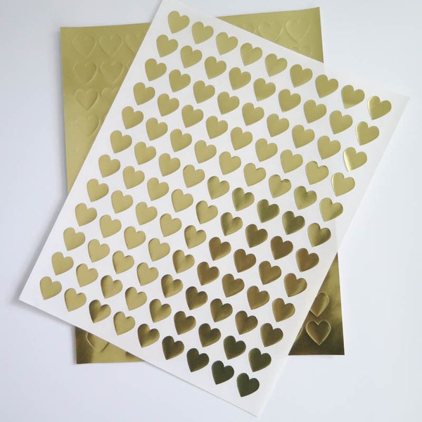 Gold Heart Stickers - Etsy